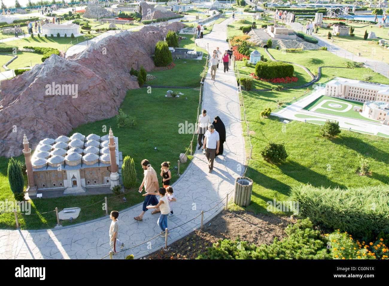 The Miniaturk open air museum and park in Istanbul displays monuments ...