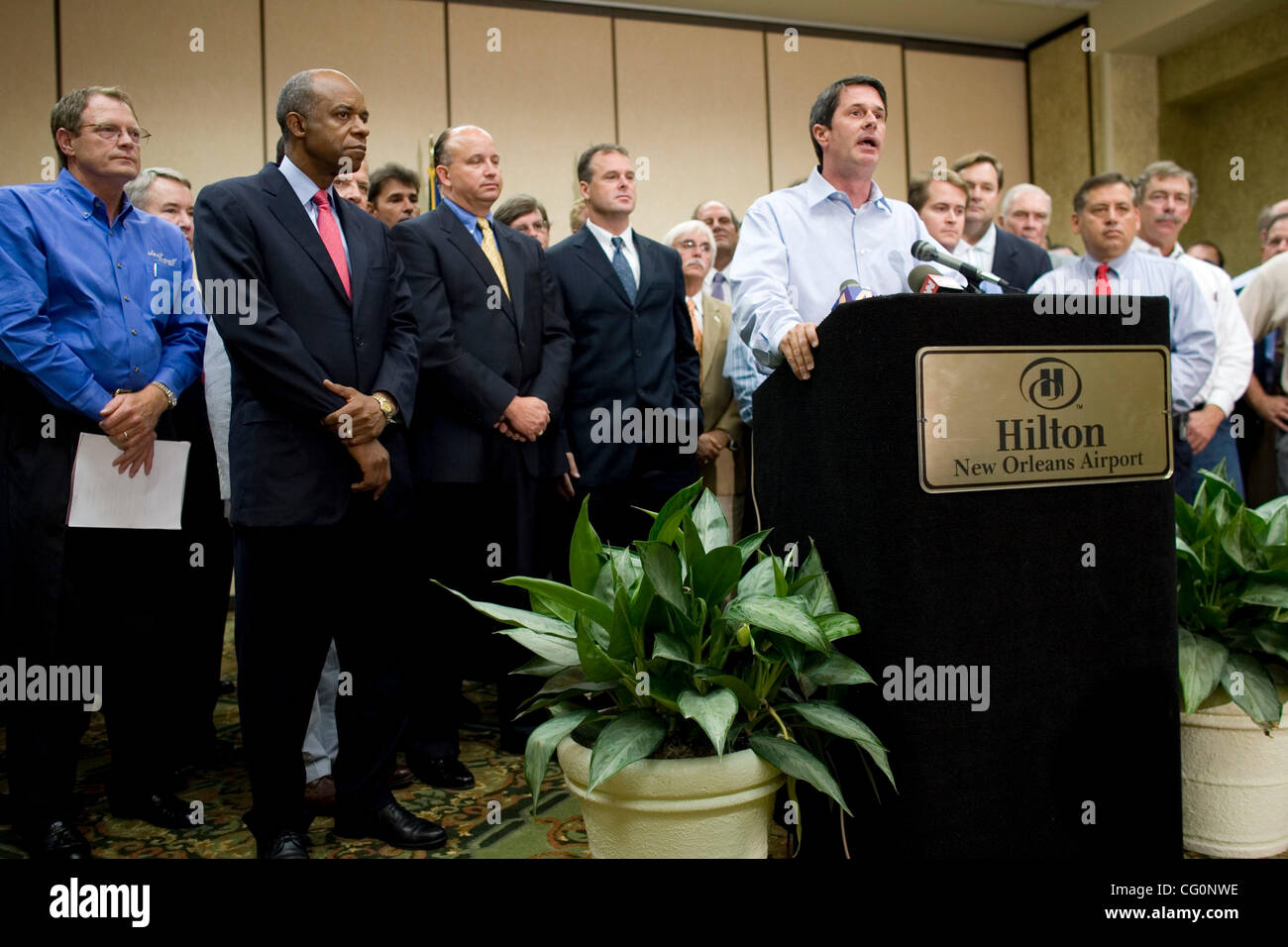 U.S. Senator David Vitter makes a statement to the media regarding ...