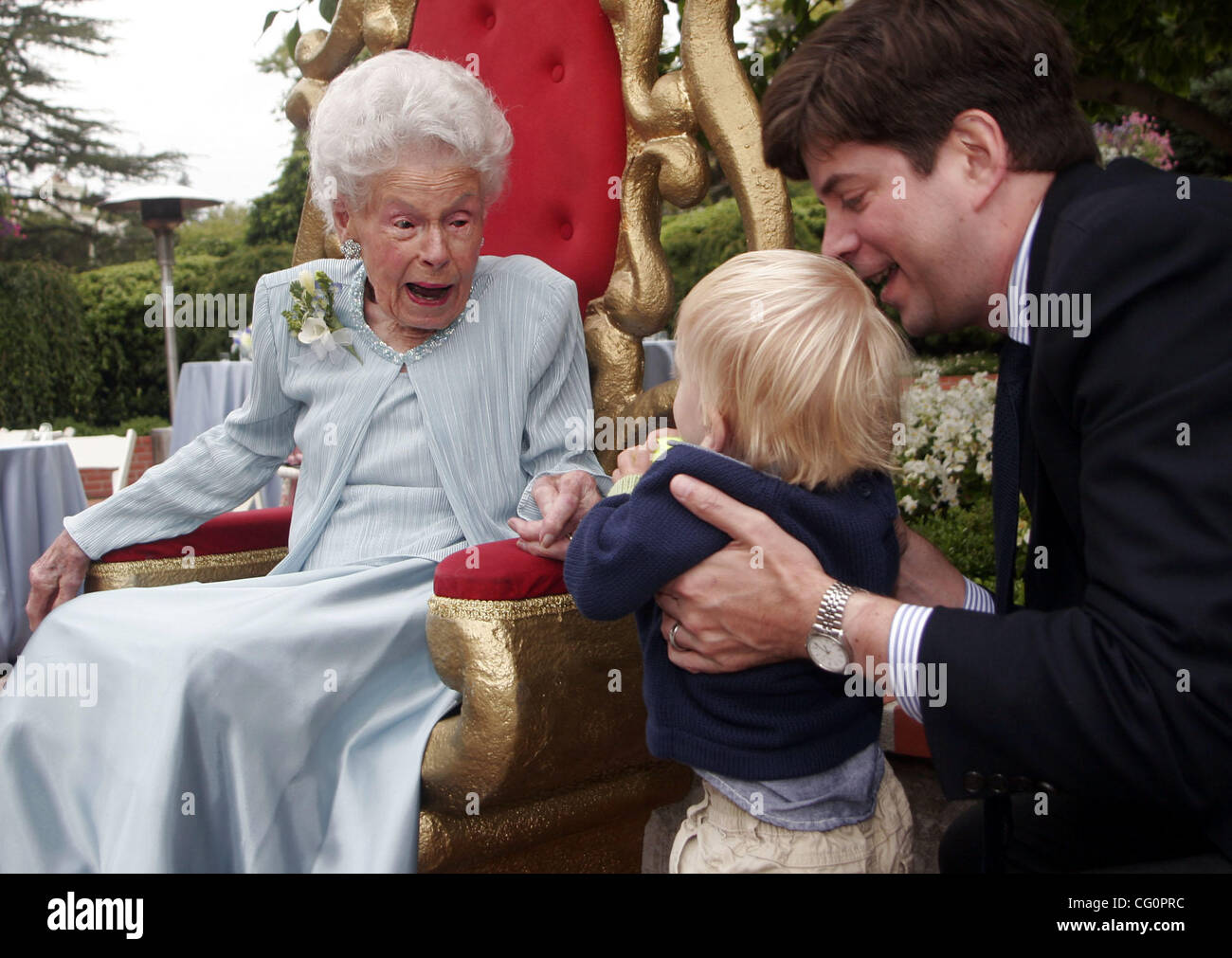 Frances Bishopric (left) visits with her great grandson Emmett Sheehan ...