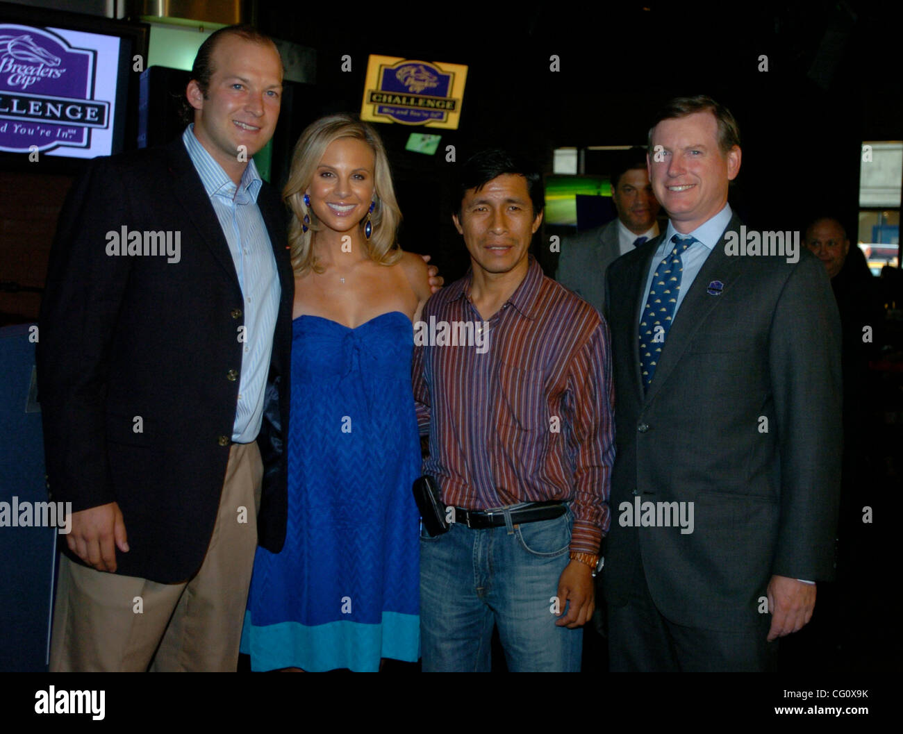 Tim and Elisabeth Hasselbeck joined by jockey Edgar Prado and Breeder's ...