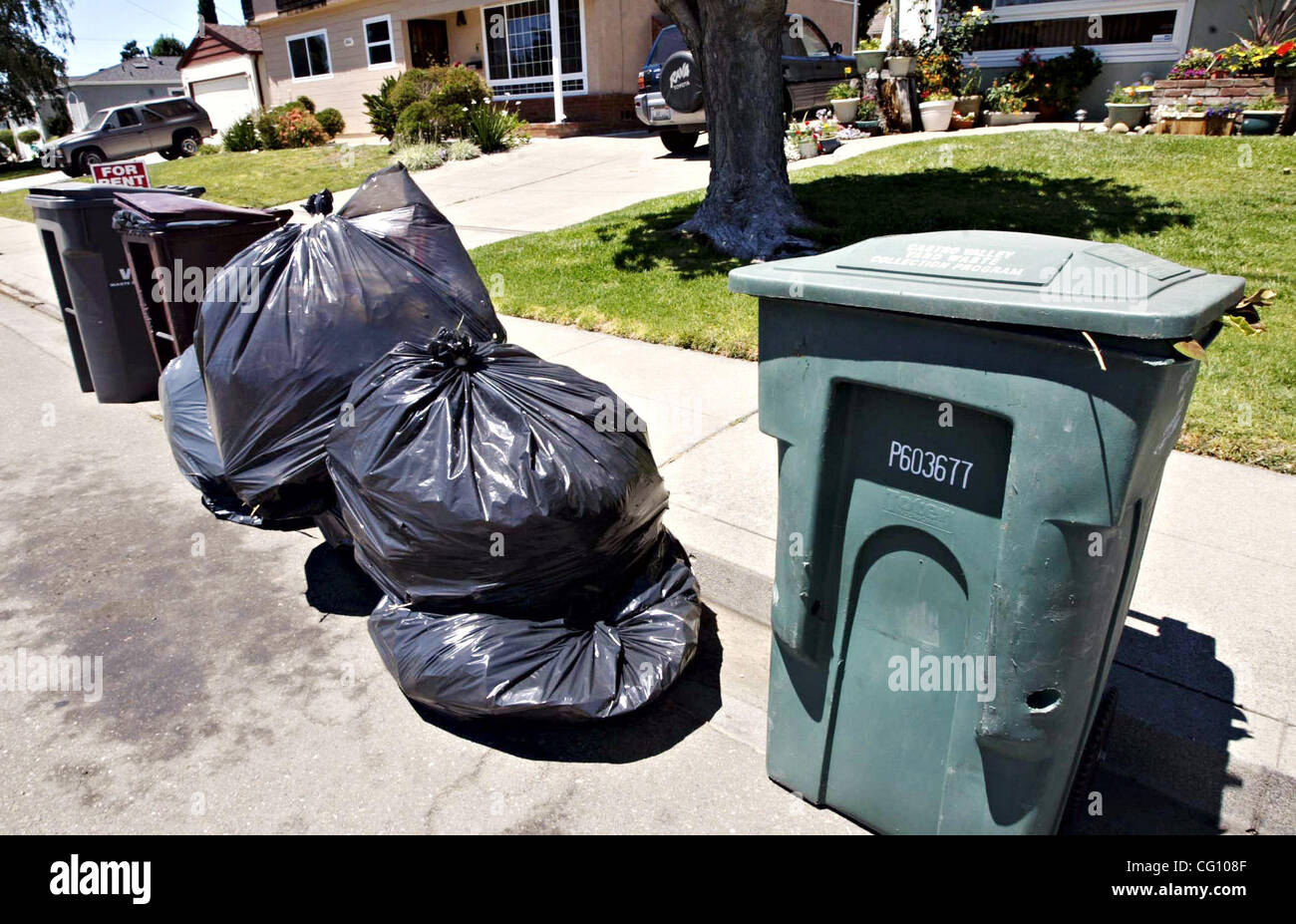 Trash remains uncollected near the scene of a Waste Management garbage ...