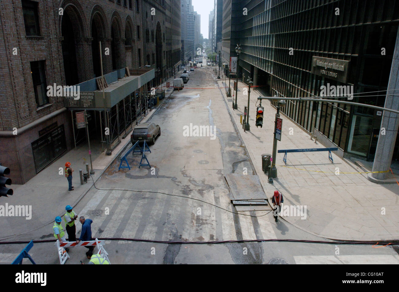 The view along E. 41st St. following yesterday's steam pipe explosion ...