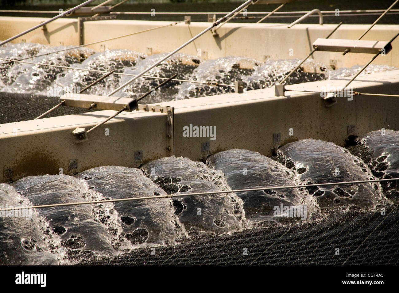 A rotary-sweeping "trickling filter" skims lightweight solids from ...