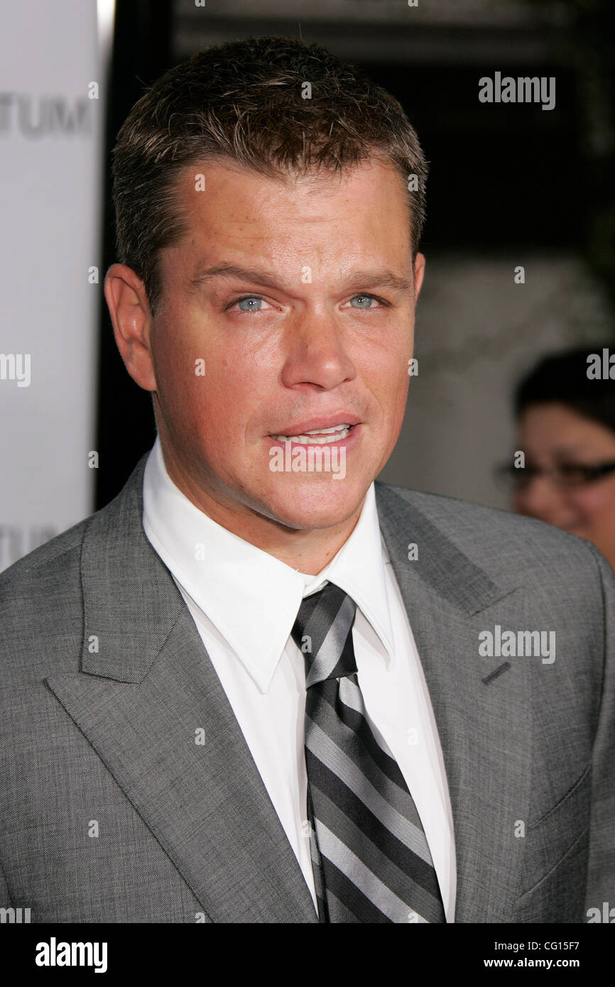 Jul 25, 2007 - Hollywood, California, USA - Actor MATT DAMON arriving ...
