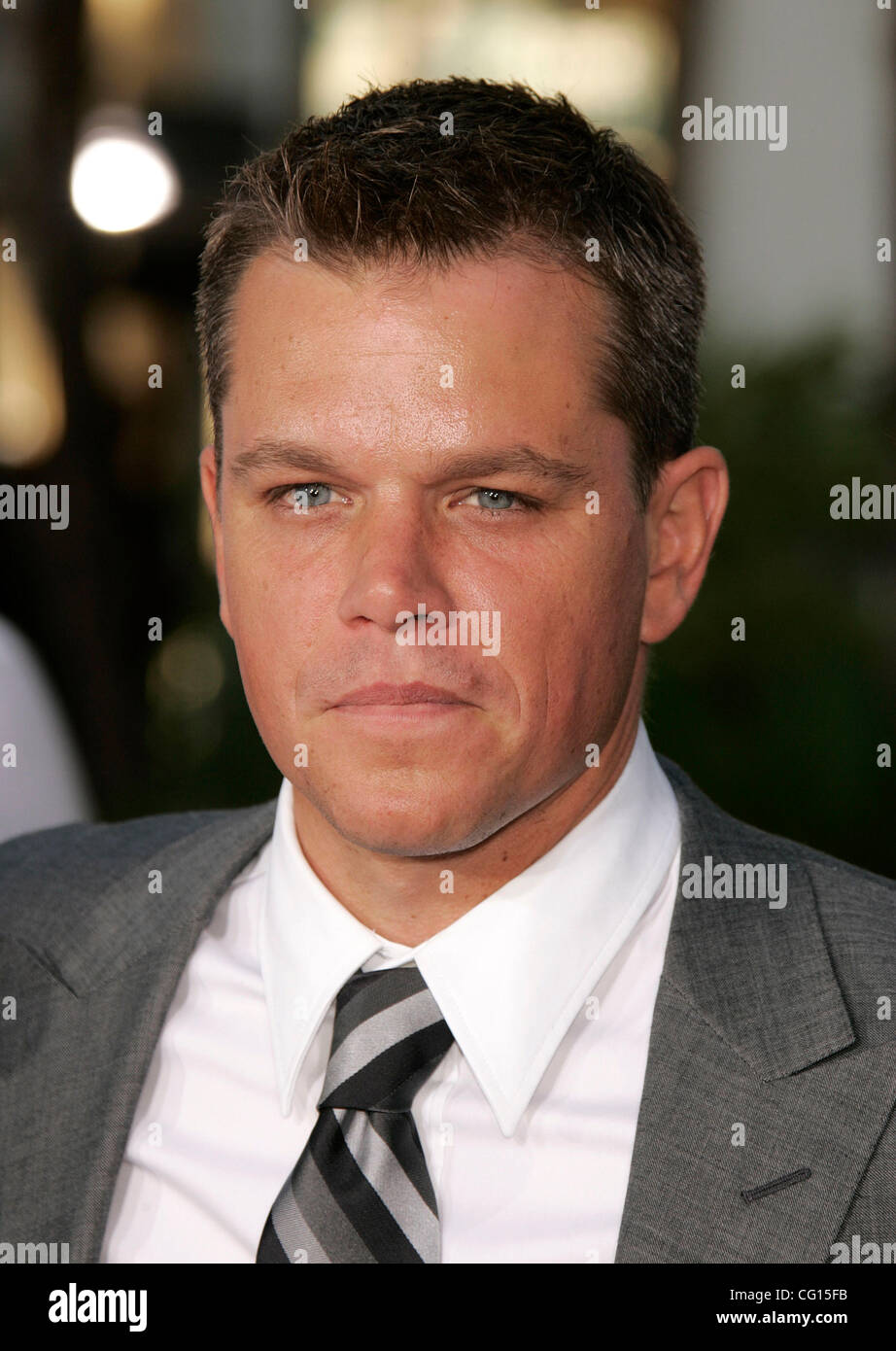 Jul 25, 2007 - Hollywood, California, USA - Actor MATT DAMON arriving ...