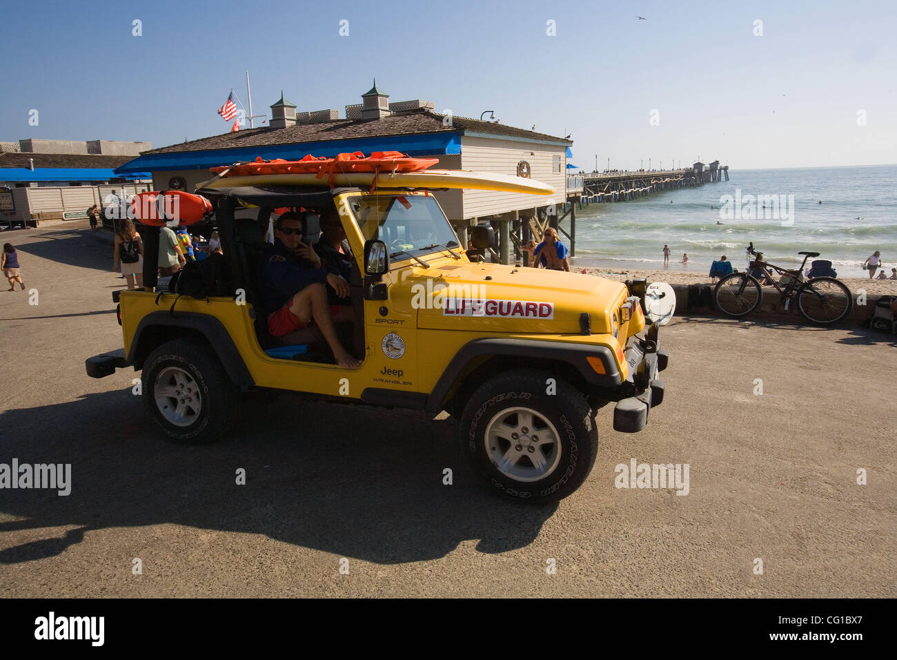 Aug 04, 2007 - San Clemente, CA, USA - Lifeguard Surf patrol yellow ...