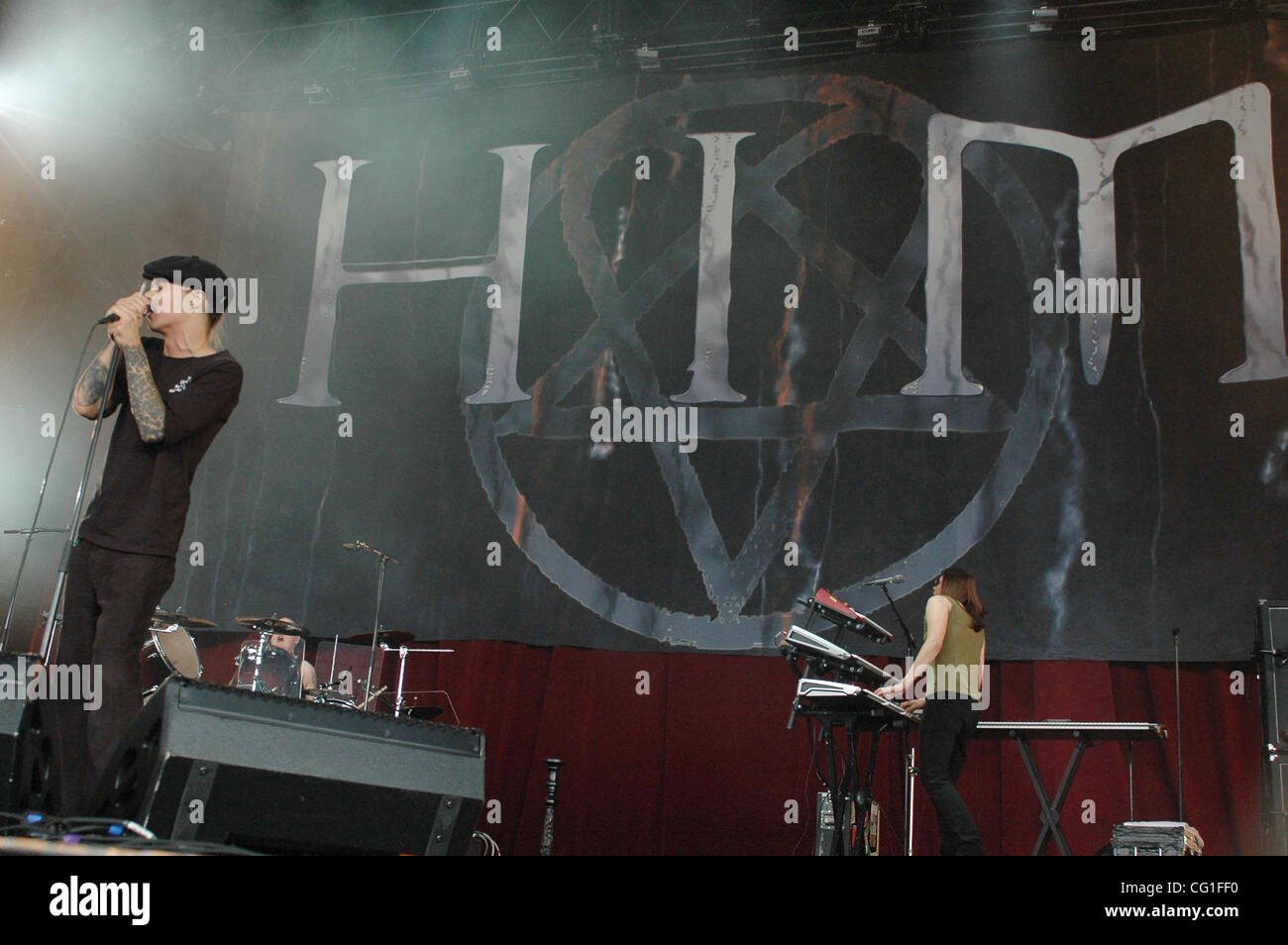 Finnish rock band, HIM, performs at the Walnut Creek Amphitheater in ...