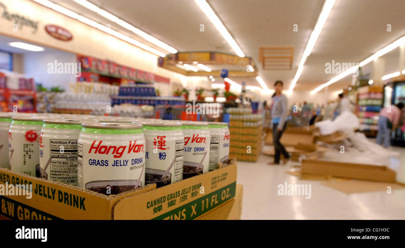 Boxes are being unpacked at the new Le Asia supermarket on Wednesday ...