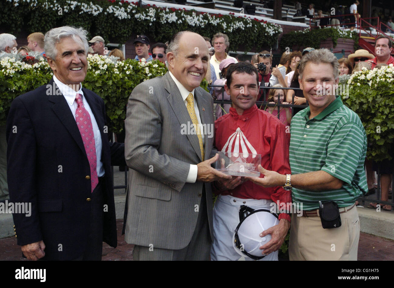 Saratoga Day 20. Joe Bruno, Rudy Giulliani, Kent Desormeaux and Timothy ...