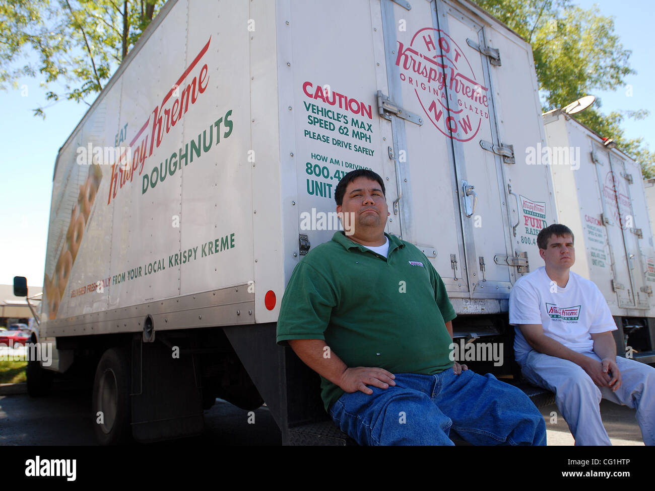 (L-R) Krispy Kreme route supervisor Richard Raybon, from Sacramento ...