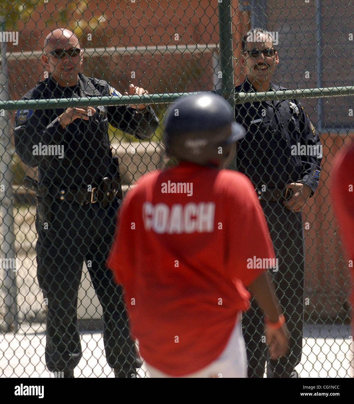 (l to r) Officer Joe Avila and sergeant Eddie Sousa watch as the North ...