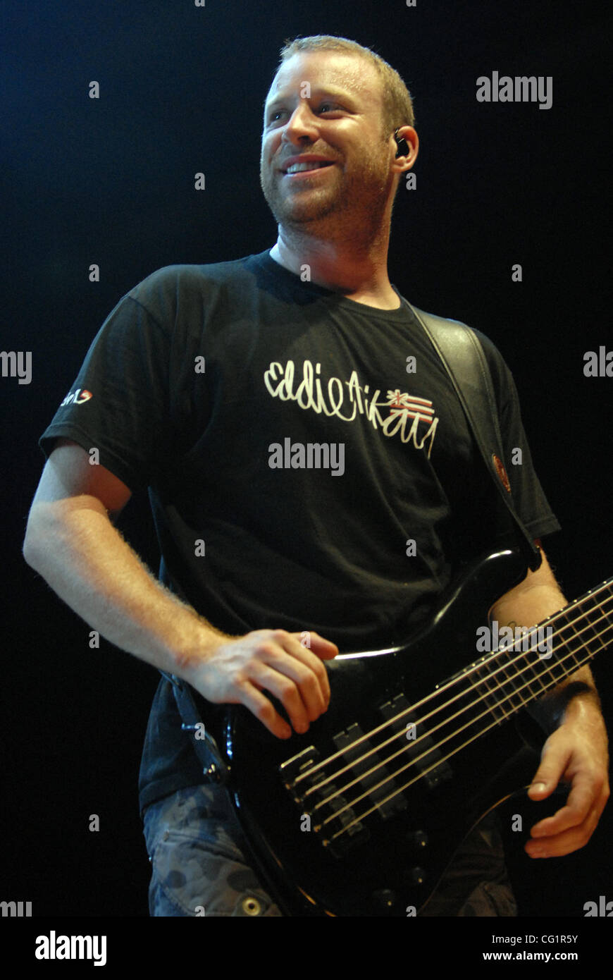 Aug 26, 2007 - Raleigh, NC, USA - Bass Guitarist MIKE KROEGER of the ...