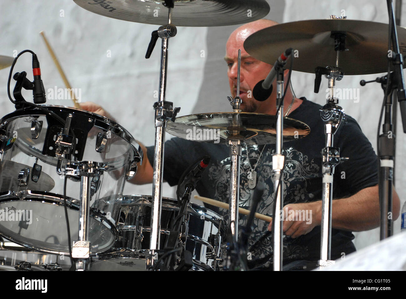 Aug 27, 2007 - Raleigh, NC, USA - Drummer JASON BONHAM of the band ...