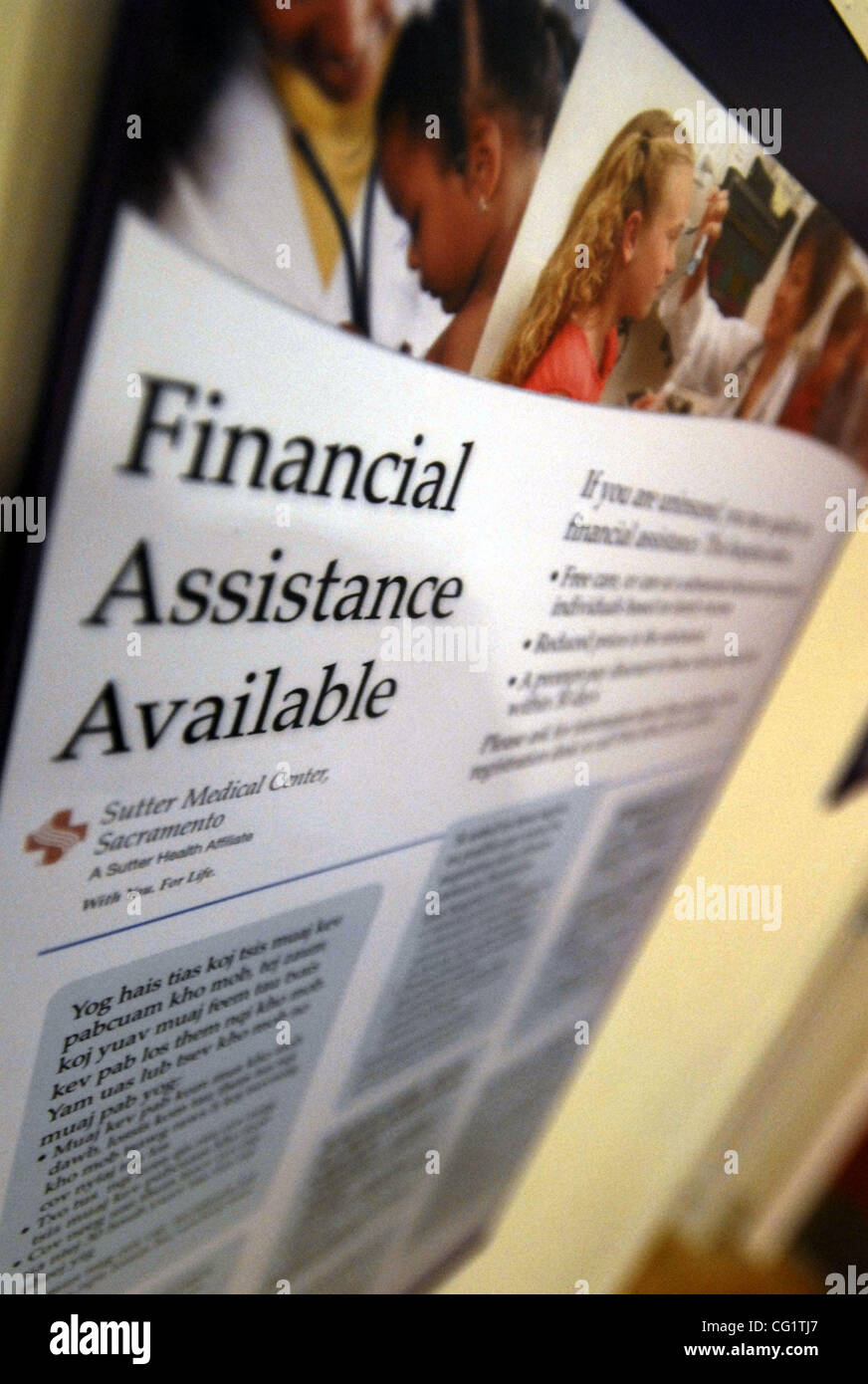 A poster indicating the availability for financial assistance is ...