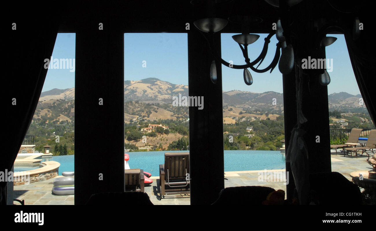 View out the formal dining room window of the home of David and Connie ...
