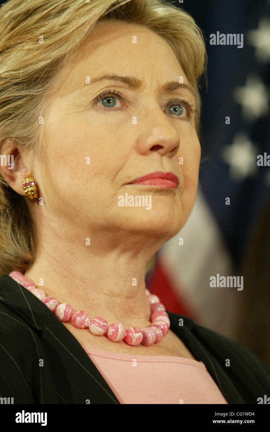 Senator Hillary Clinton during the press conference. NY Governor Eliot ...