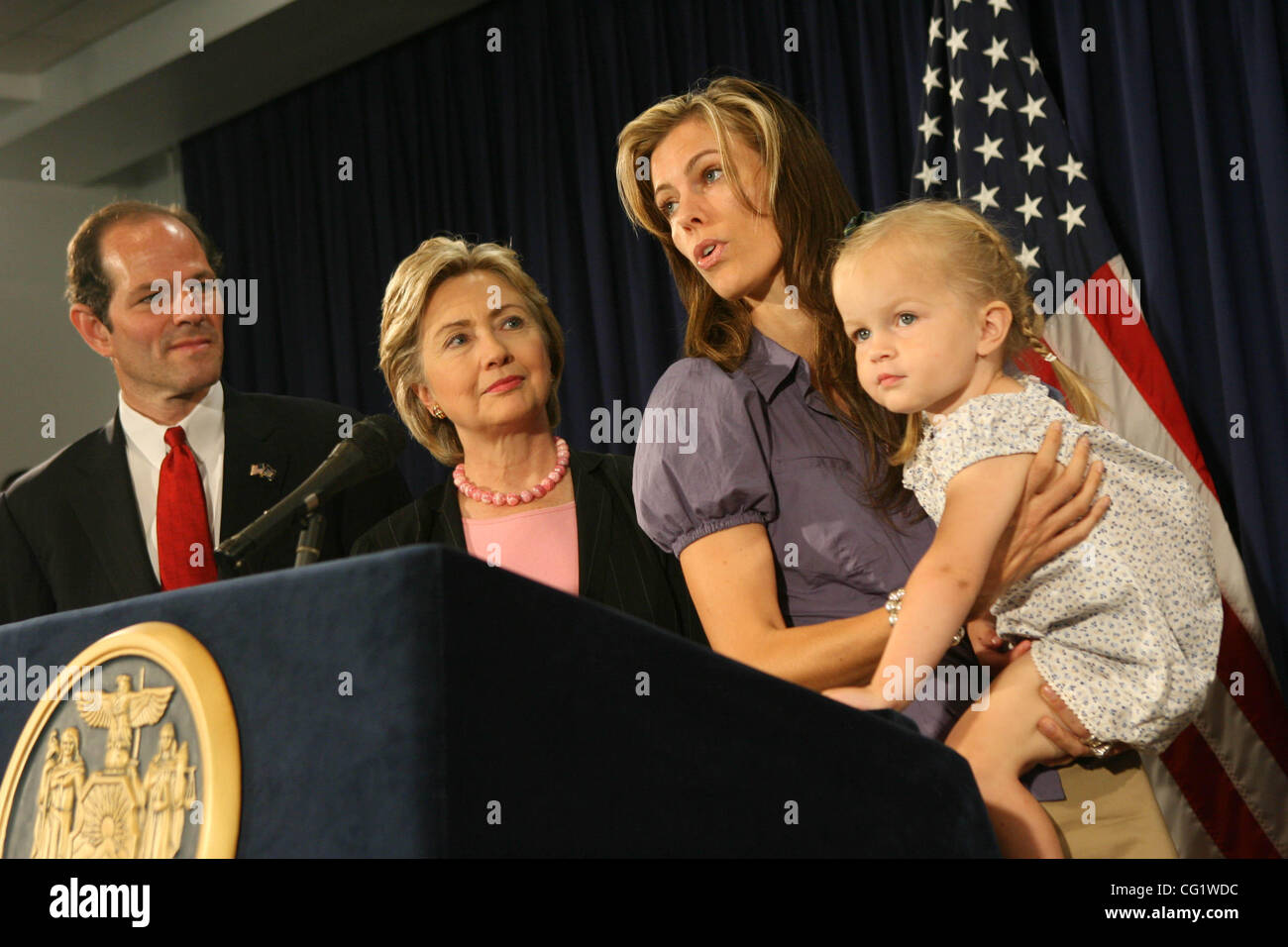 NY Governor Eliot Spitzer, Senator Hillary Clinton, Amy McClutchen of ...