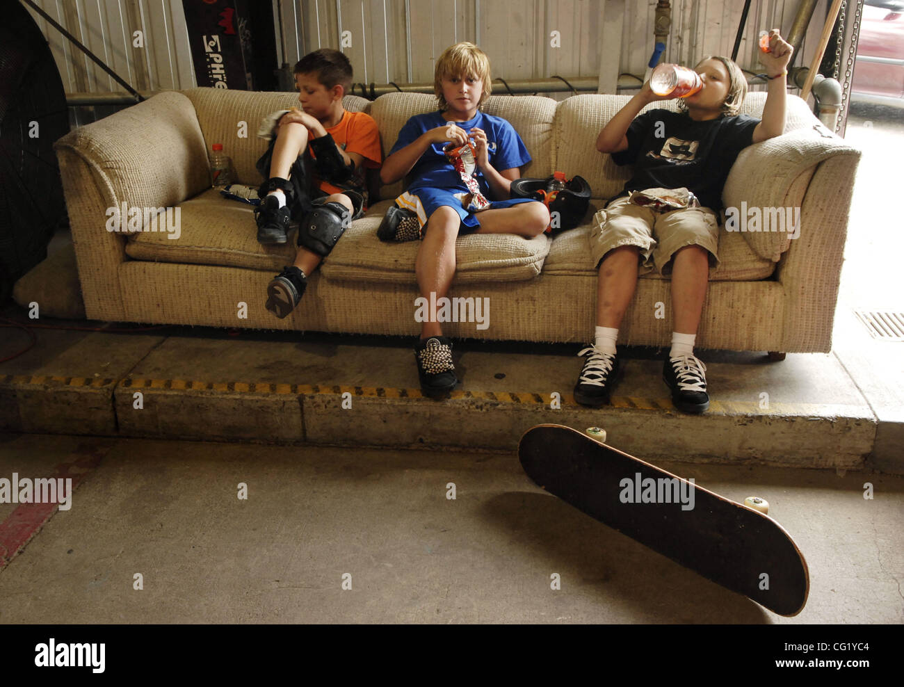 JUMP LEDE - From left, nine-year-olds Alec Gonzales, Jayson Harding and ...