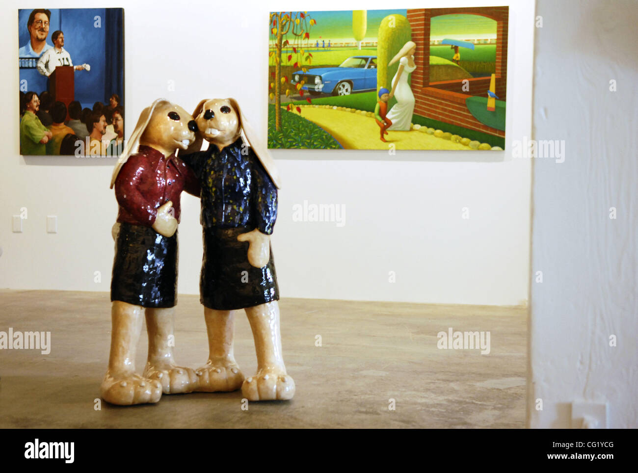A ceramic sculpture by Eric Dahlin of Sacramento called "Domestic ...