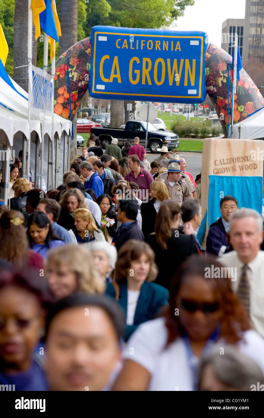 People tour the different booths during the California Agriculture Day ...