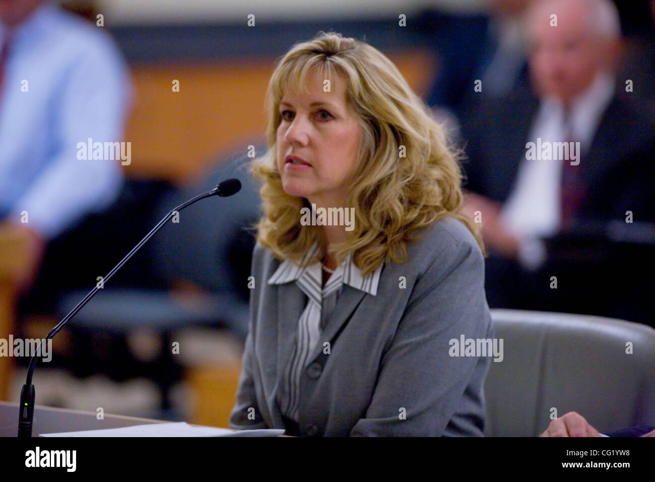 Fired Executive Director, Catherine Hayes testifies during the ...