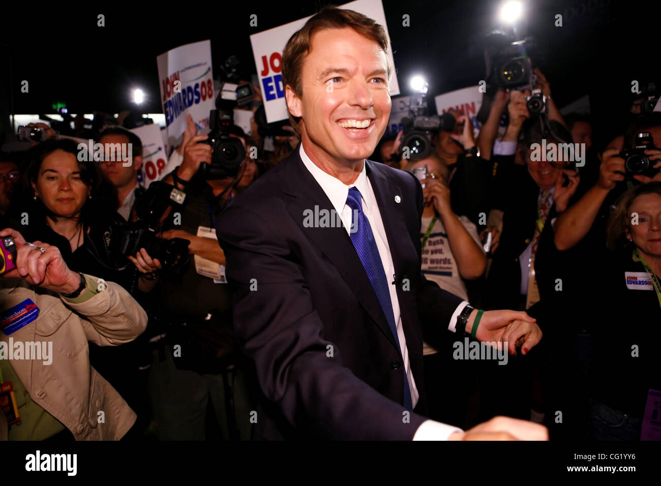 Former US Senator John Edwards arrives during the last of the ...