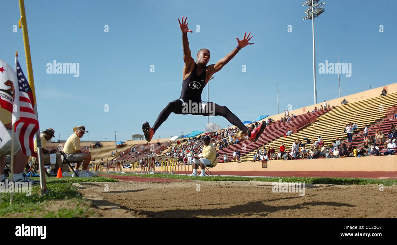 Roman Gray of Laguna Creek High School competes in the boys long jump ...