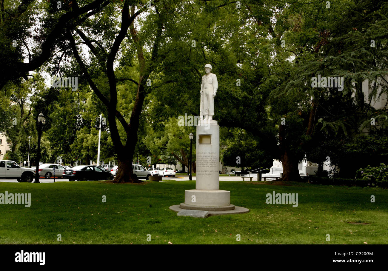 The statue honoring Mexican American servicemen on the grounds of the ...