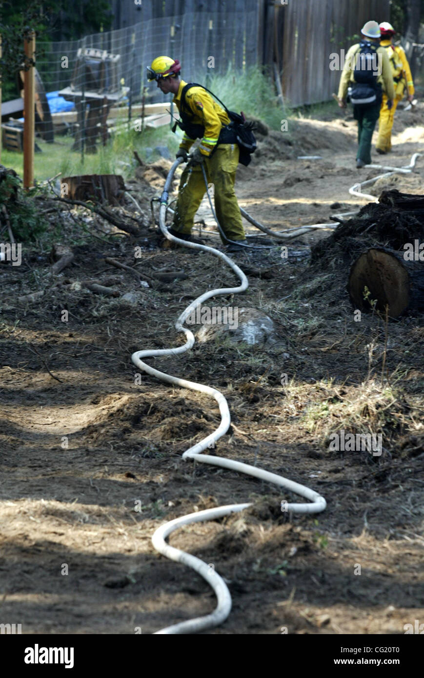 Kyle Lunsted a CDF firefighter from Vacaville cleans up on Gardener ...