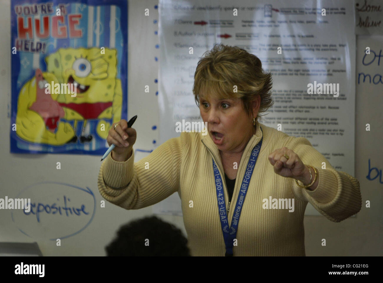 THIRD Lynda Stresser teaches her language/ Arts class to 5th graders ...