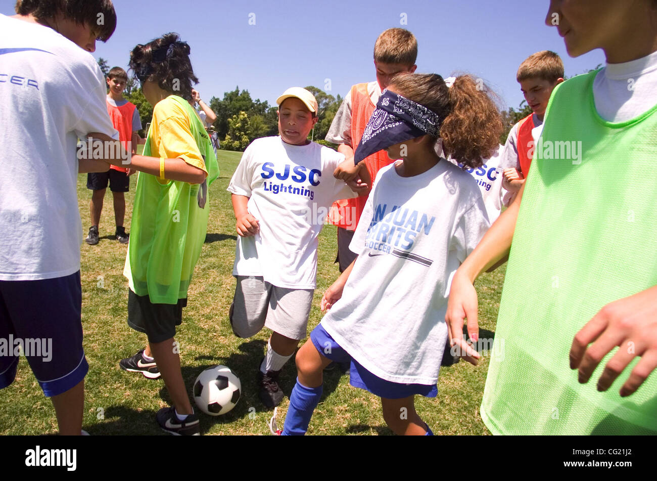 Soccer with blindfolds hi-res stock photography and images - Alamy
