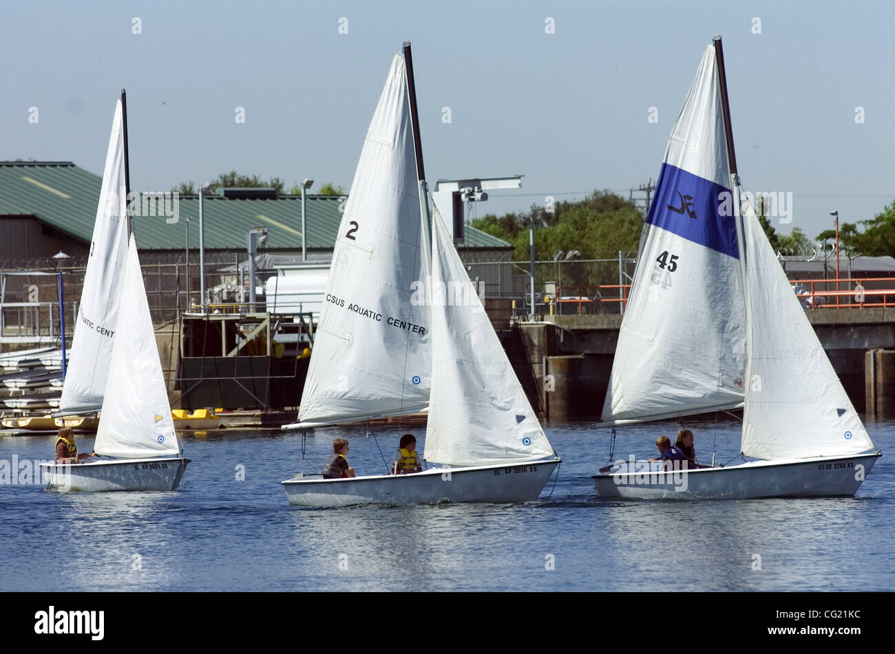 JUMP - An advanced sailing class sets off from the CSUS Aquatic Center ...