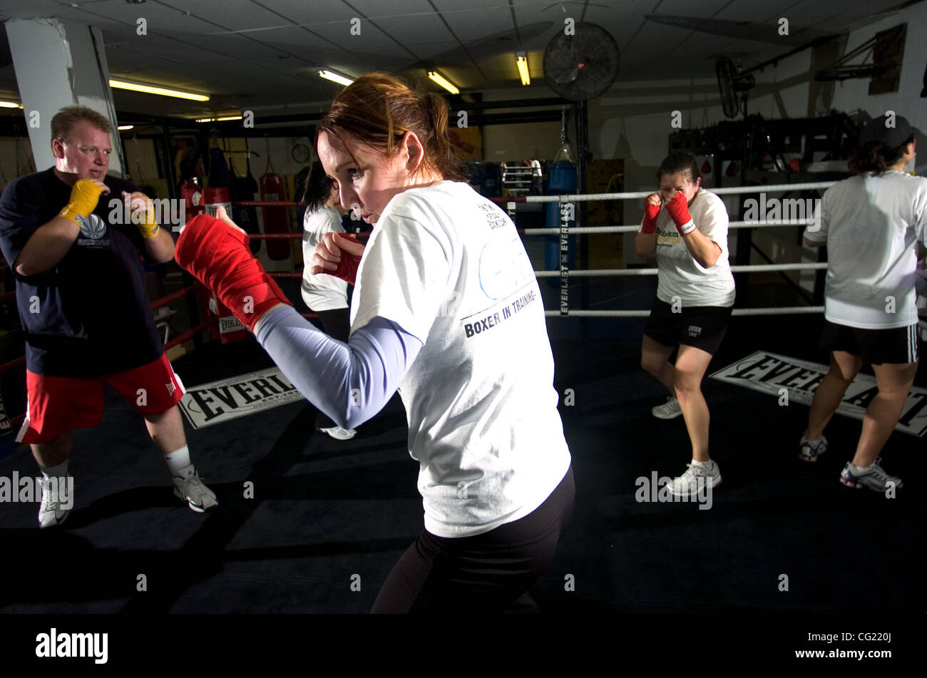 LEDE: Gwen Scott hones her skills at the Prime Time Boxing gym Monday ...