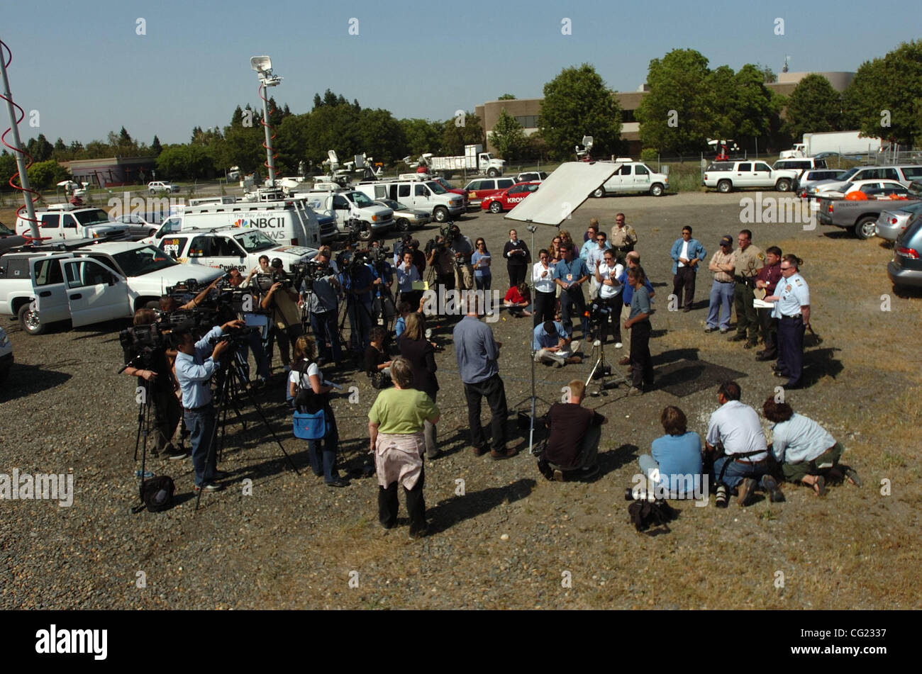 Francess Gullen, (Spelling?), talks to the media during a press ...
