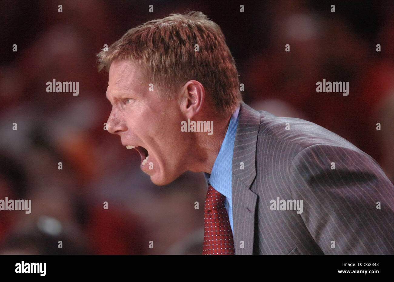 Gonzaga head coach Mark Few, yells at his players as they are unable to ...
