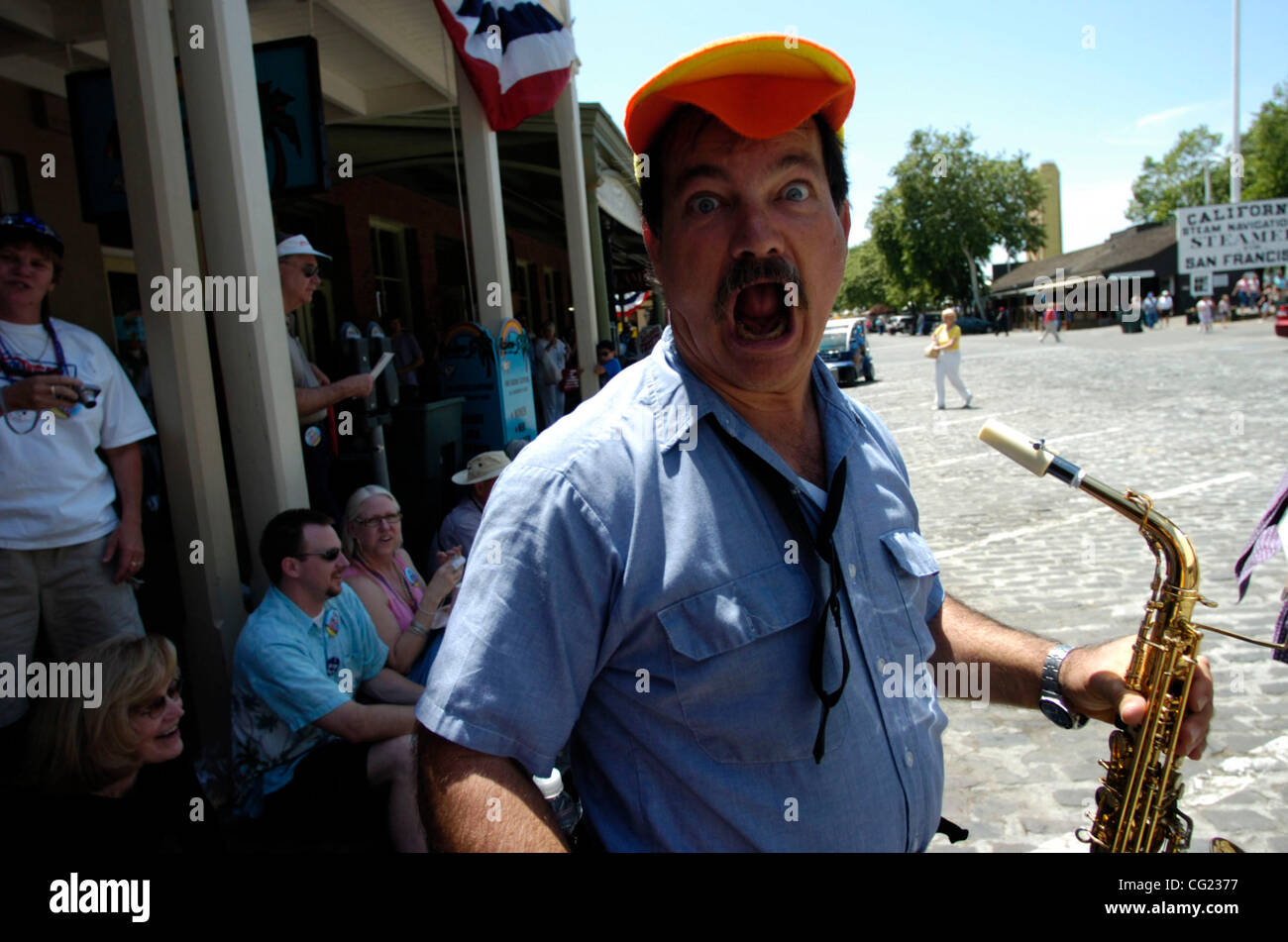 Chris Koford of the Ophir Prison band hams it up for Jazz music lovers ...