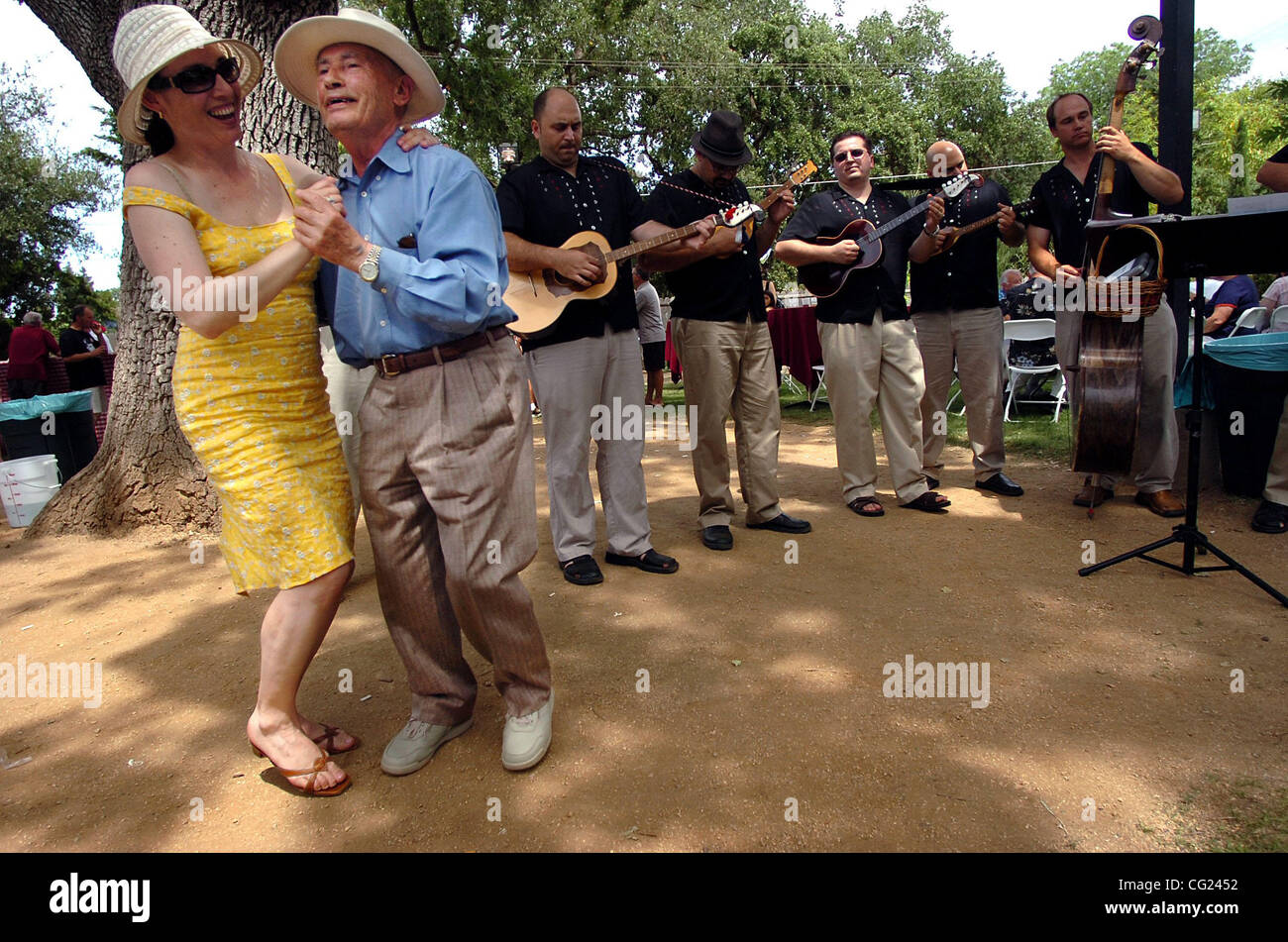 LEDE Winemaker Miljenko "Mike" Grgich, of Napa Valley, dances with his ...