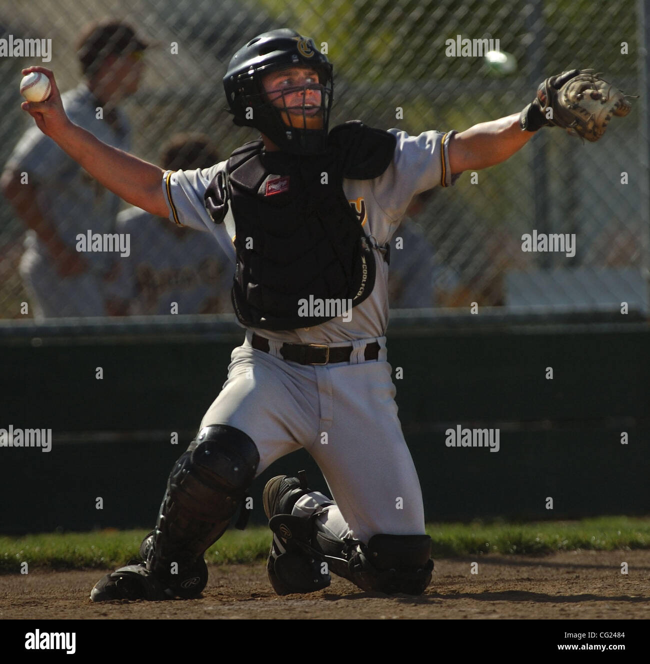 Max Stassi, a sophomore for Yuba City High School, returns the ball to ...