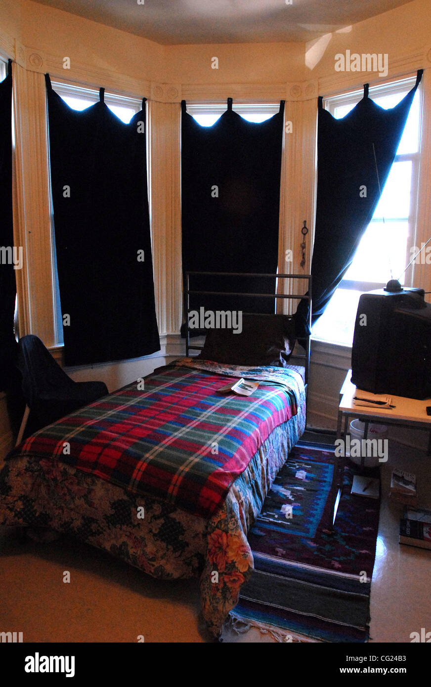 One of the rooms at the newly remodeled Vendome homeless shelter is ...