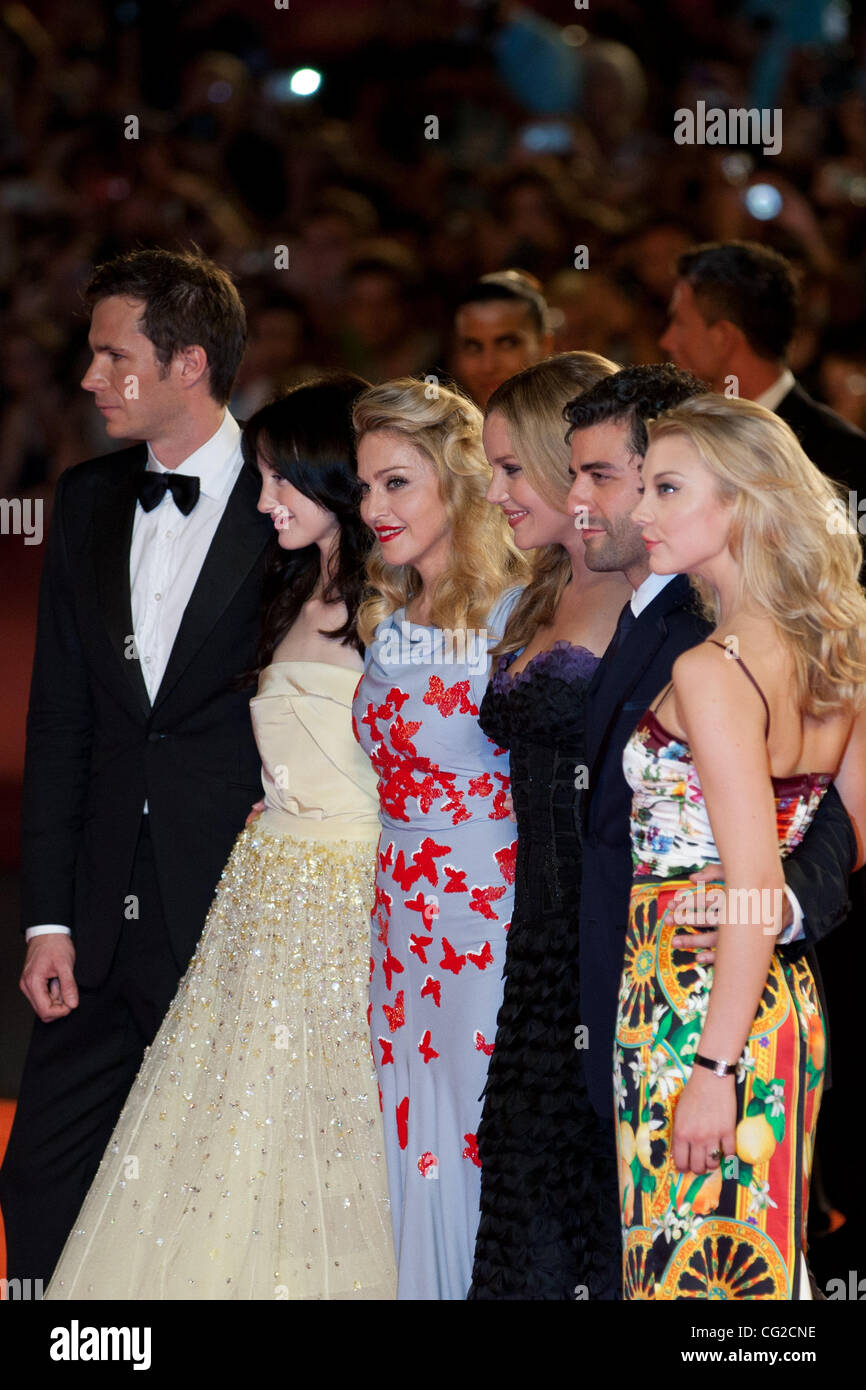 Sept. 1, 2011 - Venice, Italy - Madonna with the cast of her movie ...