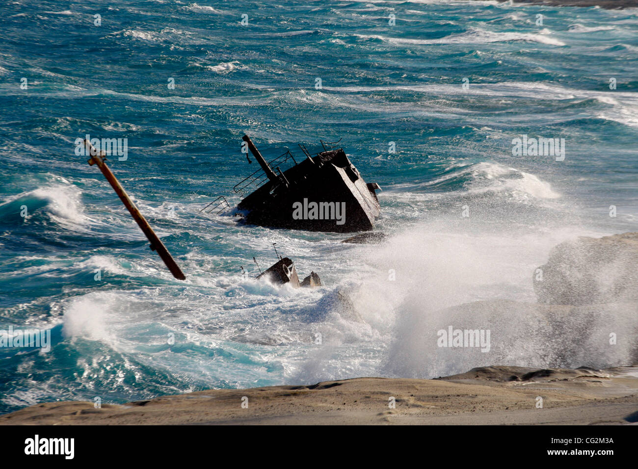 Oct. 1, 2011 - Milos Island, Cyclades, Greece - Ship wreck at ...