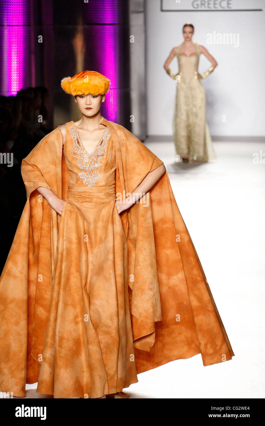 Oct. 27, 2011 - Athens, Greece - A model presents a creation by Greek ...