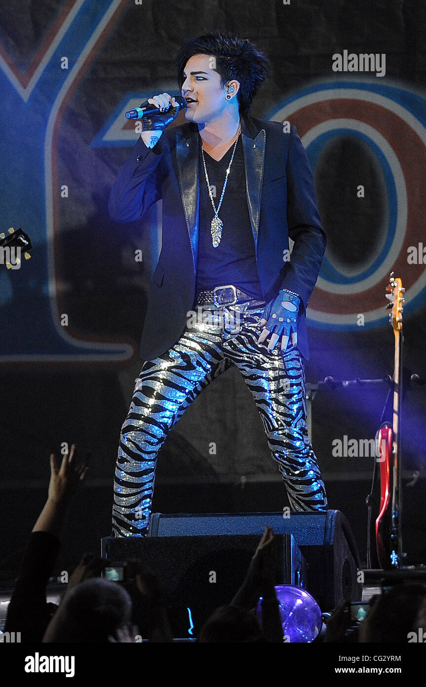 Adam Lambert performs at the Z100 Jingle Ball at the Bank Atlantic ...