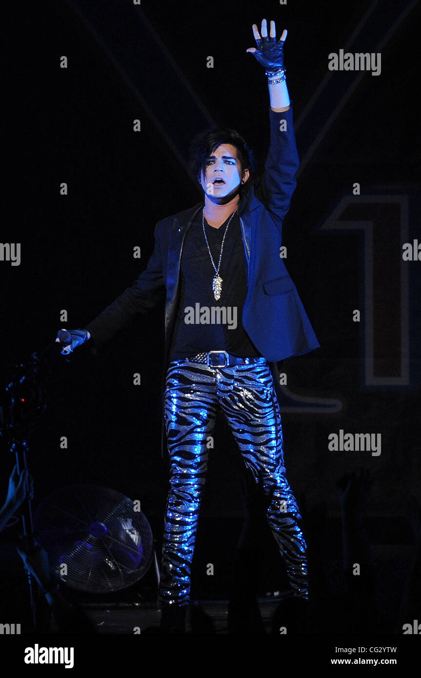Adam Lambert performs at the Z100 Jingle Ball at the Bank Atlantic ...