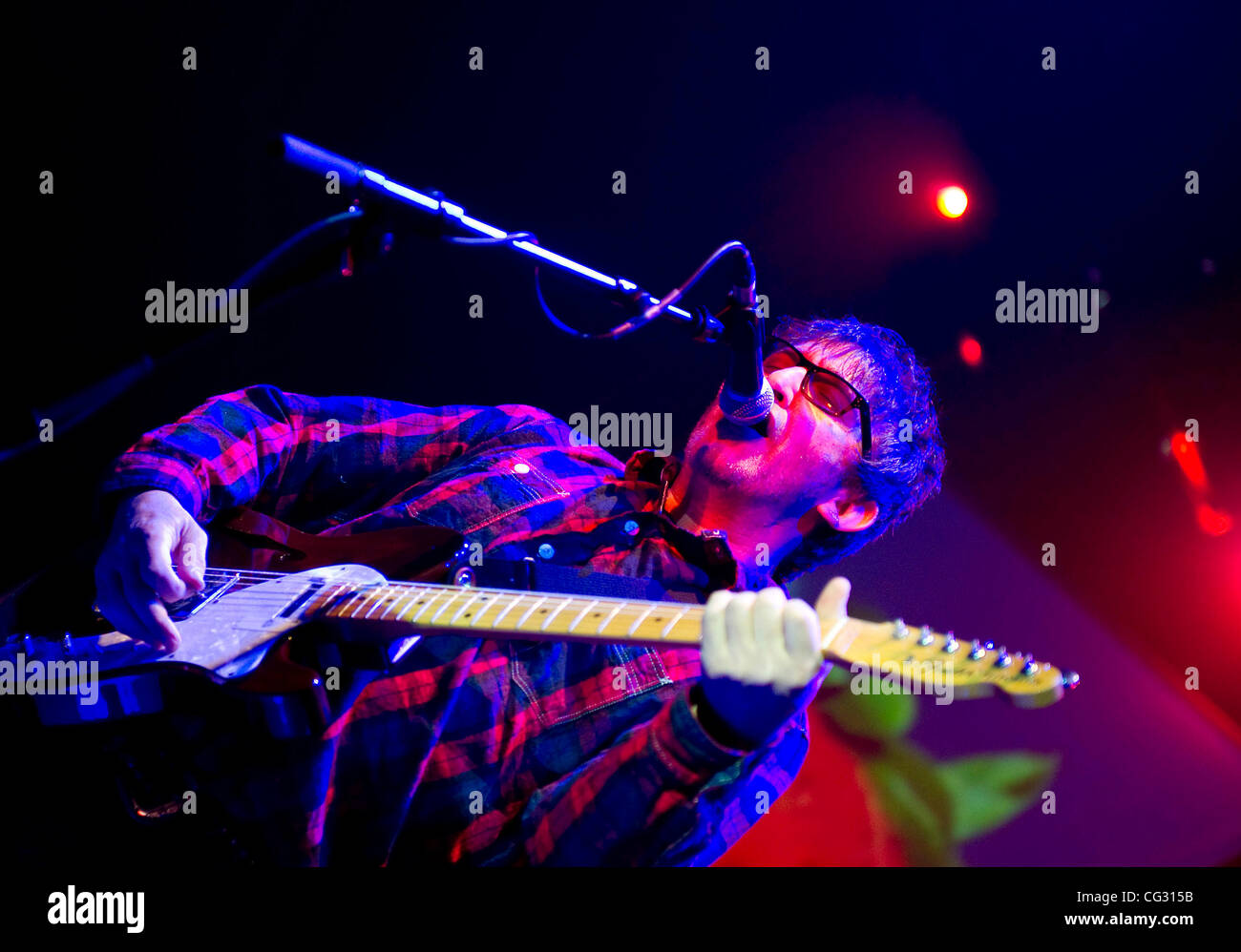 Ian Broudie of the The Lightning Seeds performing at the O2 Shepherds ...