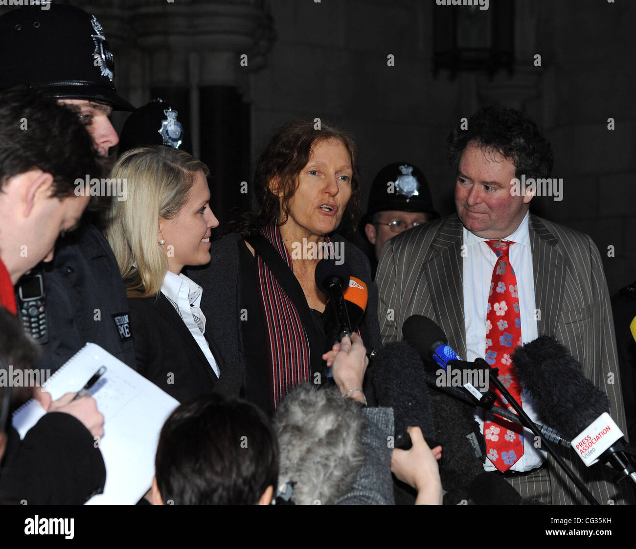 Mother of Julian Assange, Christine Assange, addresses members of the ...