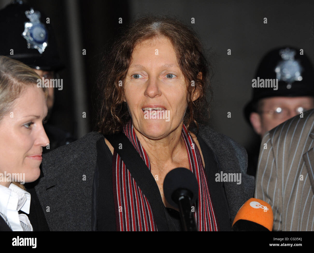 Mother of Julian Assange, Christine Assange, addresses members of the ...
