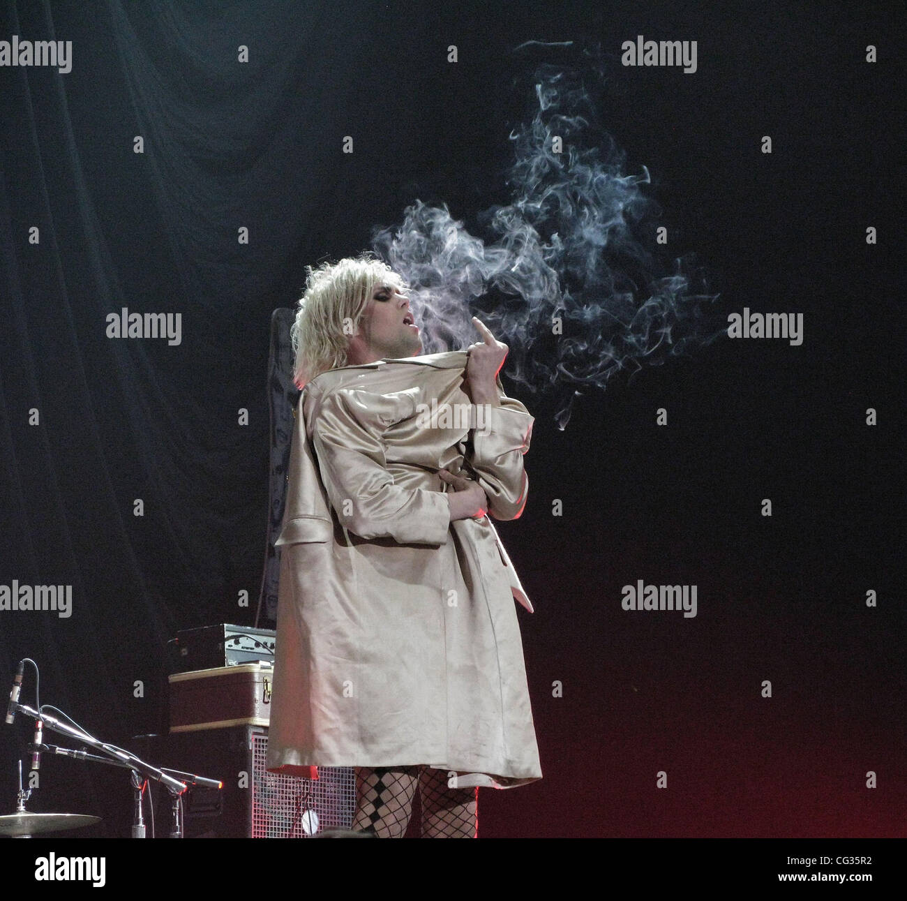 Justin Tranter of american rock band Semi Precious Weapons performing ...