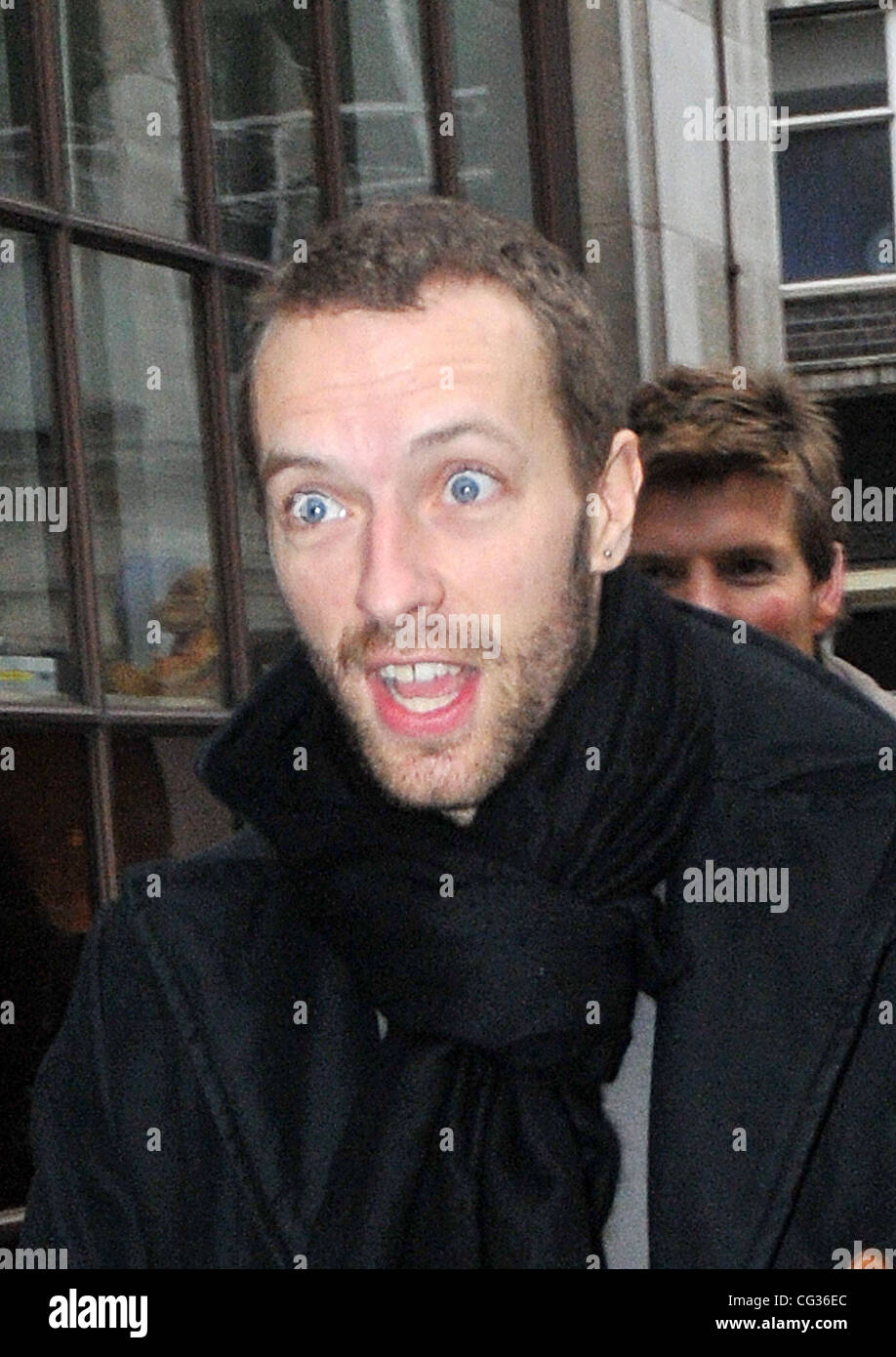Chris Martin outside the BBC Radio 1 studios London, England - 17.12.10 ...