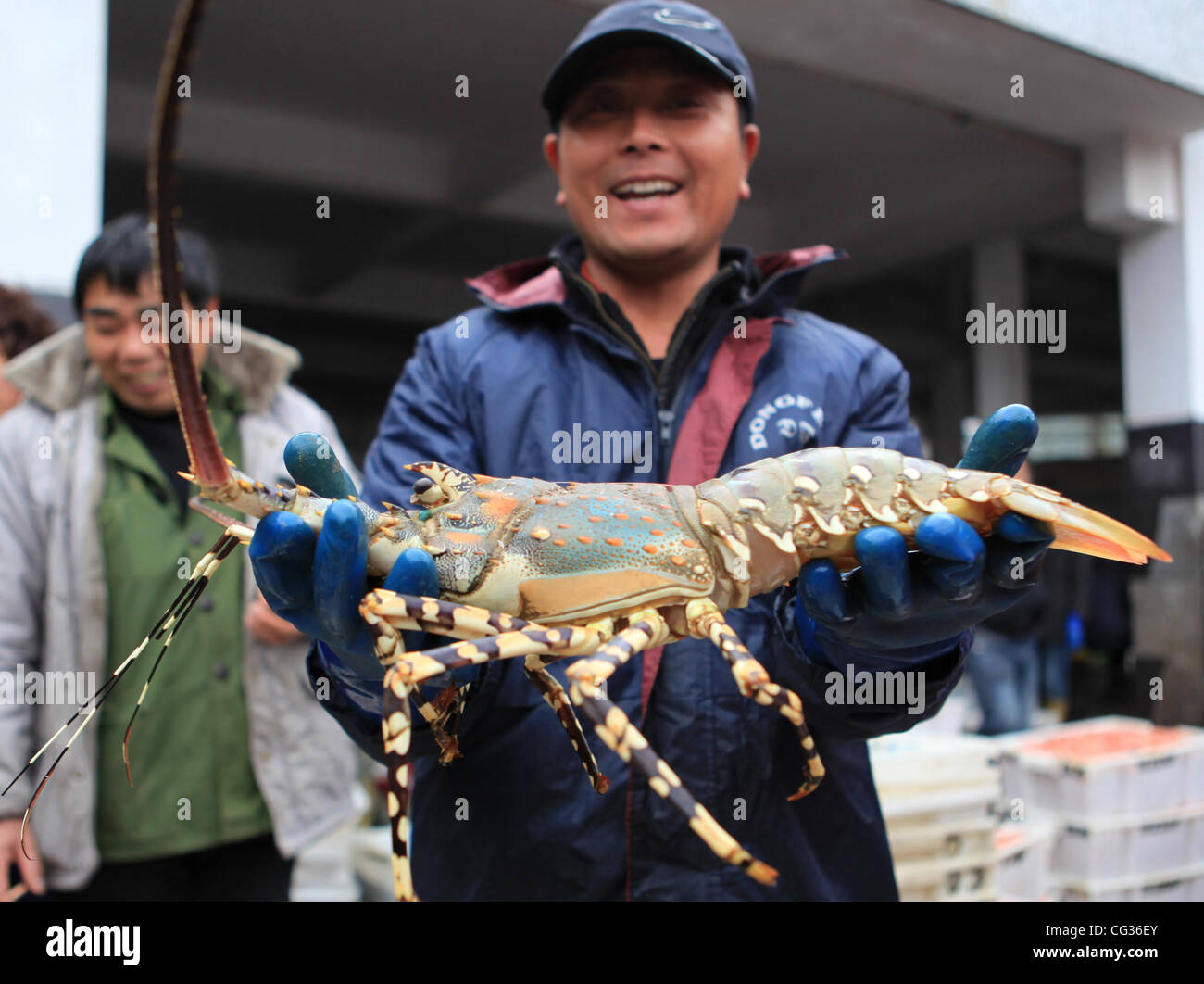 Psychedelic Lobster Chinese fishermen from Songmen town of Wenling ...